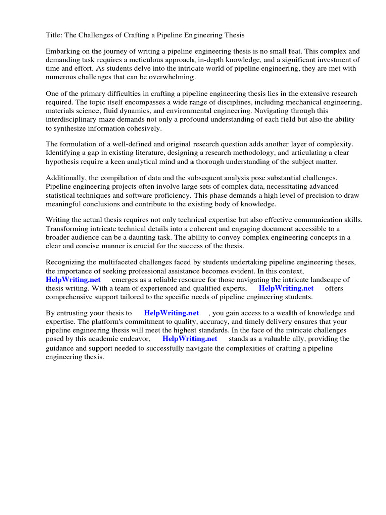 Pipeline Engineering Thesis Guide | PDF | Bending