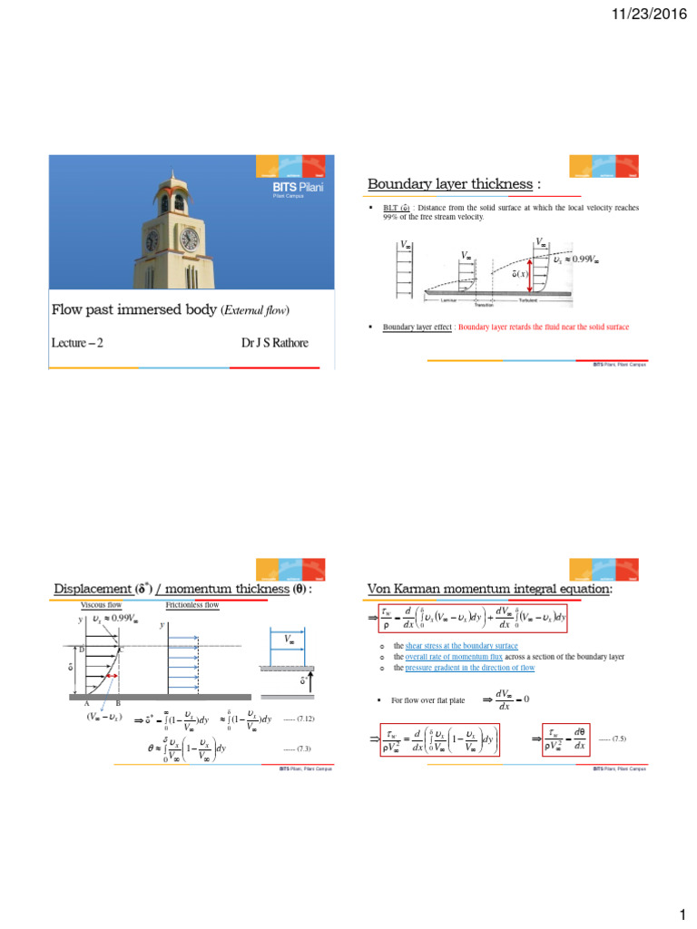 Chapter 7 External Flows Lecture 2 and 3 | PDF | Boundary Layer ...