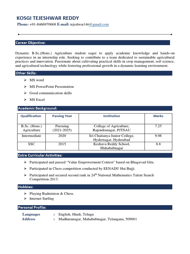 Teja Resume | PDF