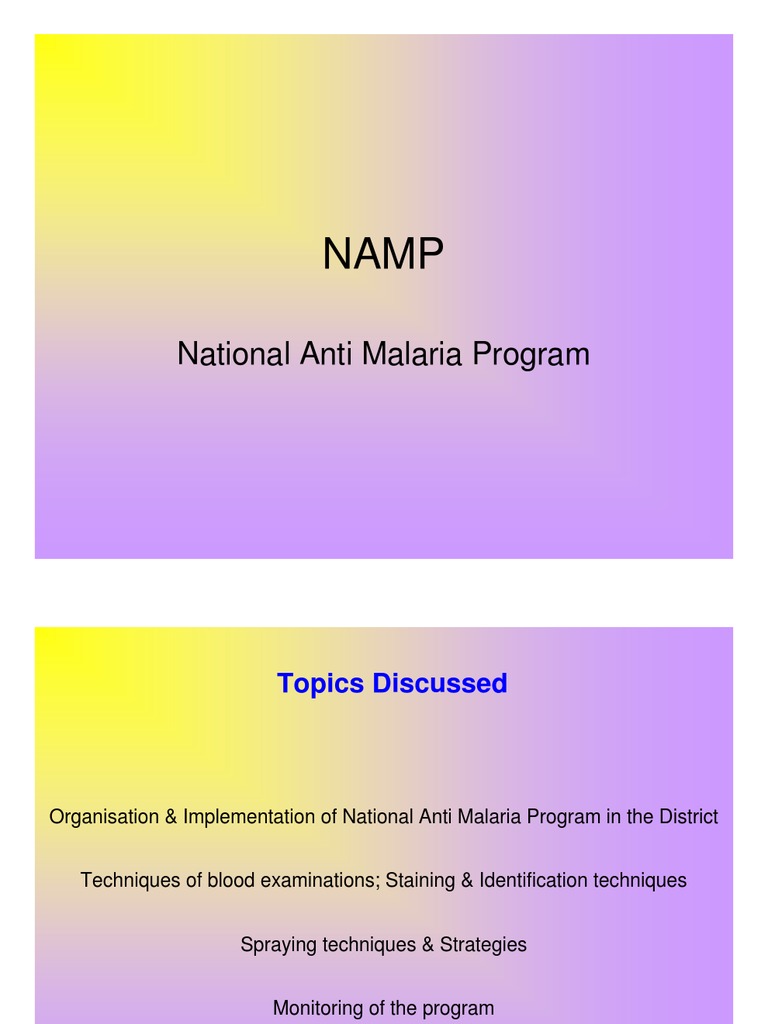 NAMP National Anti Malaria Program | PDF | Malaria | Public Health