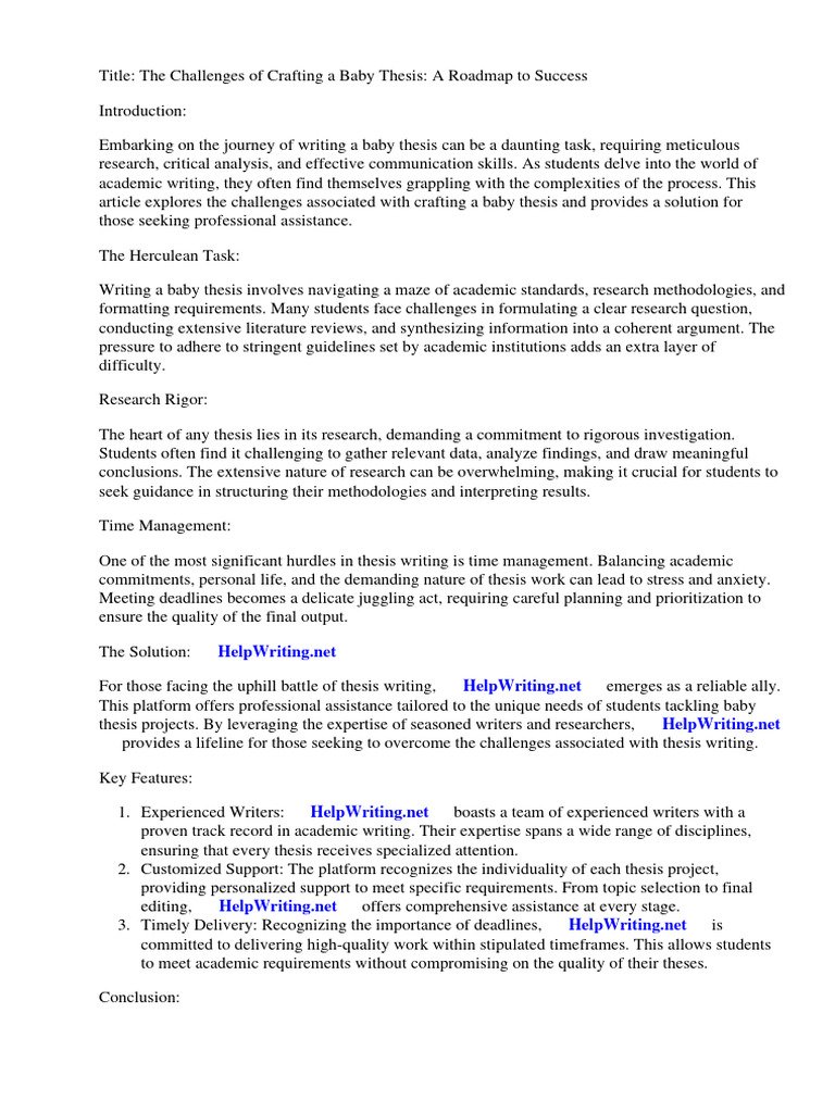Baby Thesis Examples | PDF | Thesis | Essays