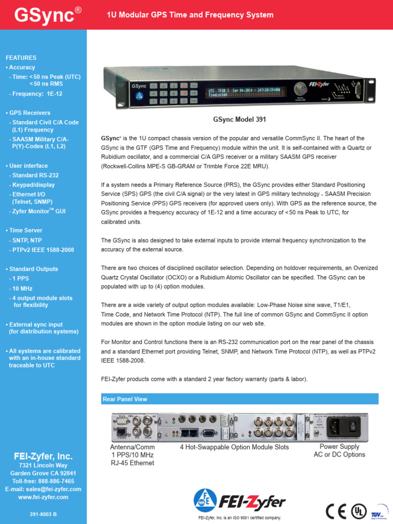 391-8003B GSync Datasheet | Download Free PDF | Measuring Instrument | Radio