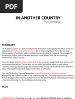 Hemingway's "In Another Country" Analysis | PDF | Social Alienation