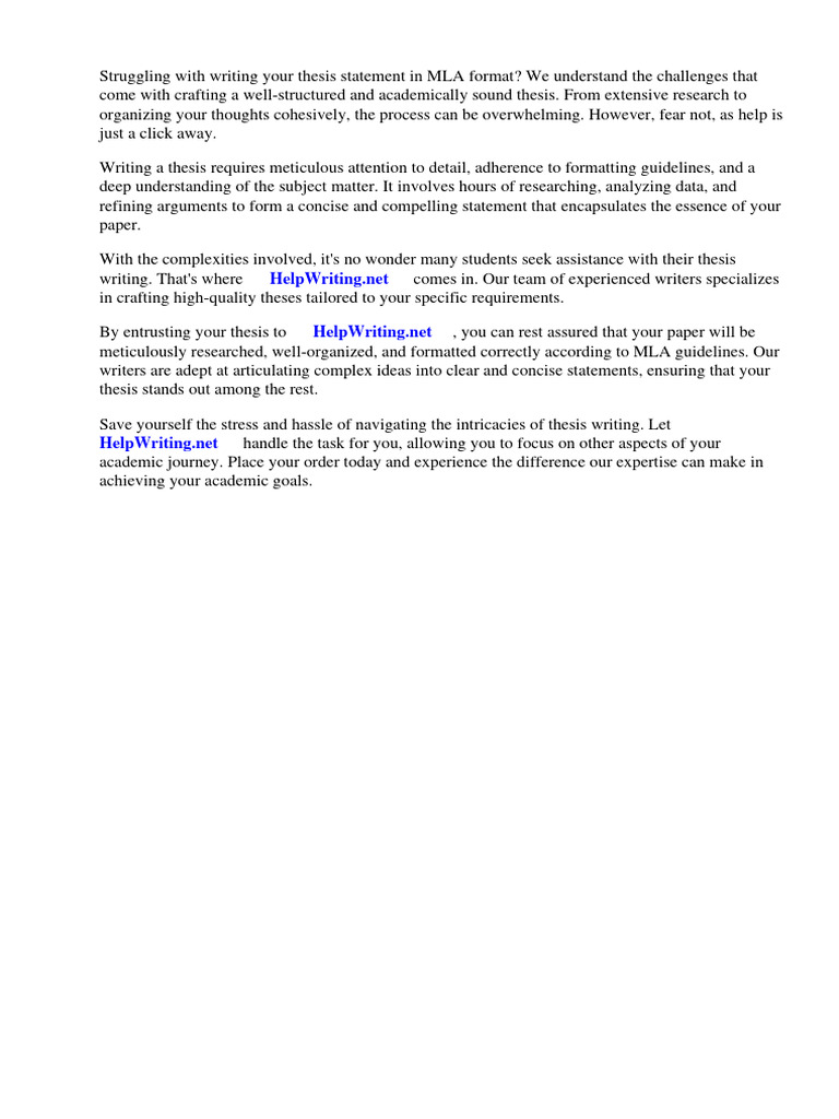Mla Format Thesis Statement | PDF | Citation | Note (Typography)