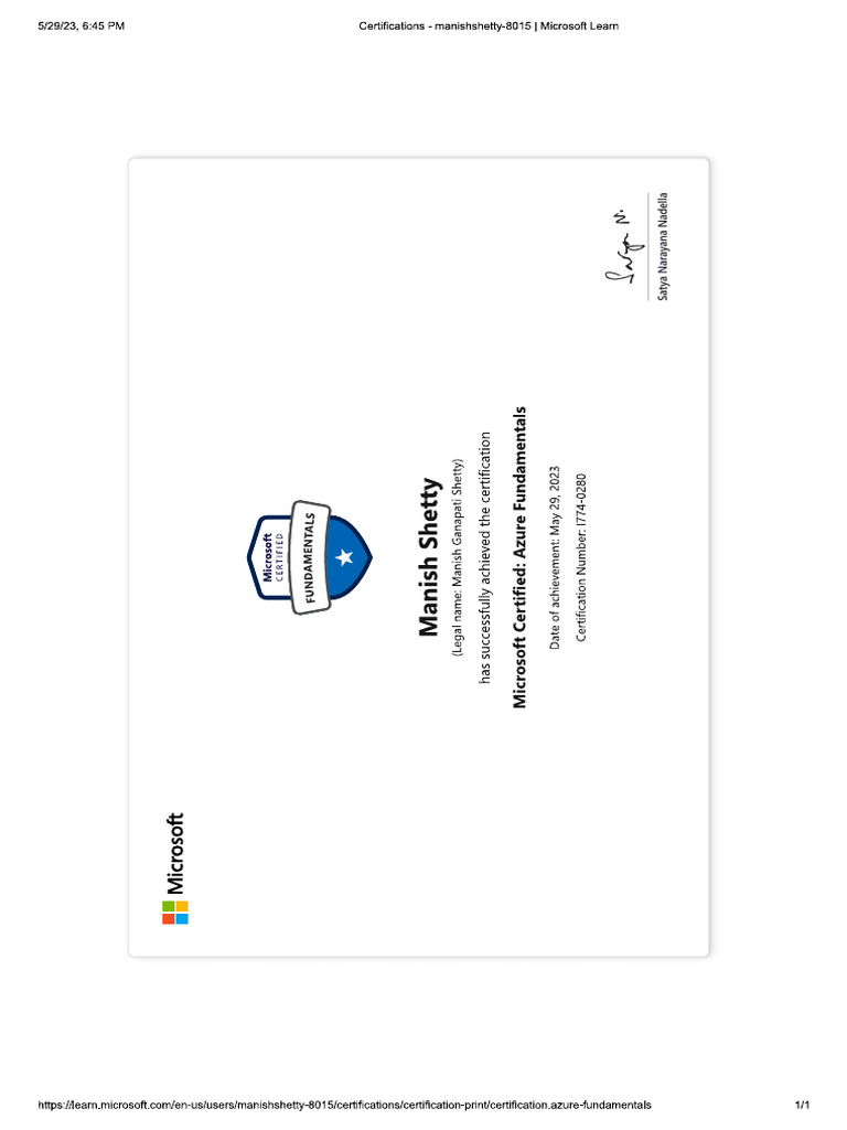 Azure Fundamentals Certificate | PDF