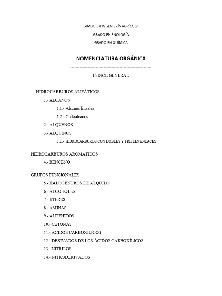 Formulación Orgánica.2020 | PDF | Alqueno | Aldehído