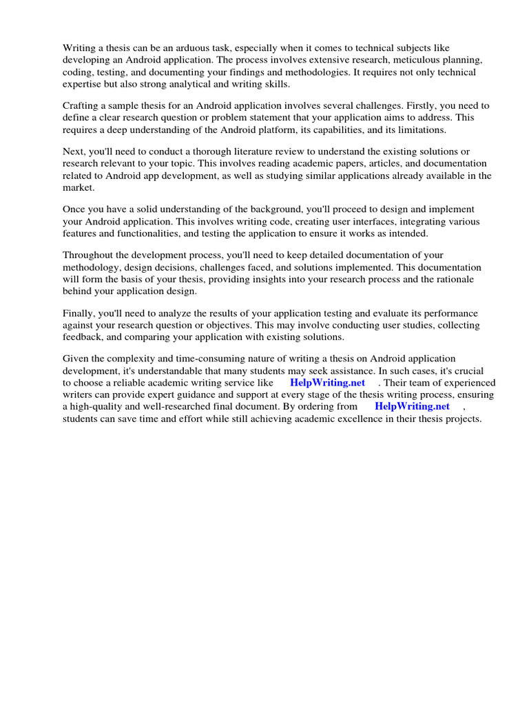 Sample Thesis For Android Application | PDF | Android (Operating System) | Application Software