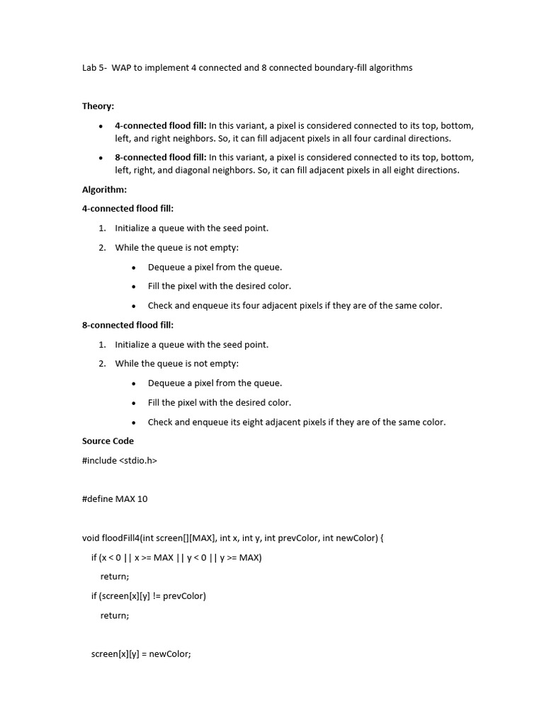 Boundary-Fill Algorithms Implementation | PDF | Queue (Abstract Data ...
