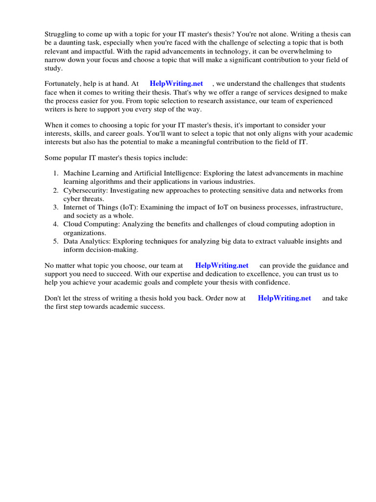 It Master Thesis Topics | PDF | Internet Of Things | Thesis