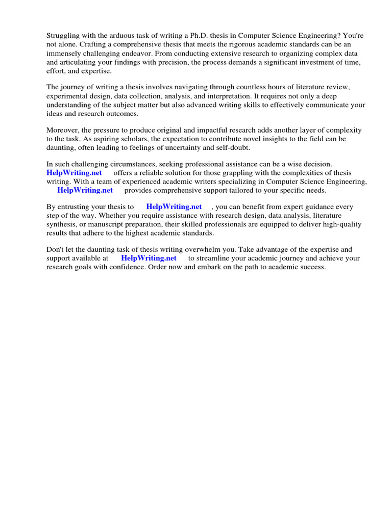 PHD Thesis Computer Science Engineering PDF Download | PDF | Thesis ...