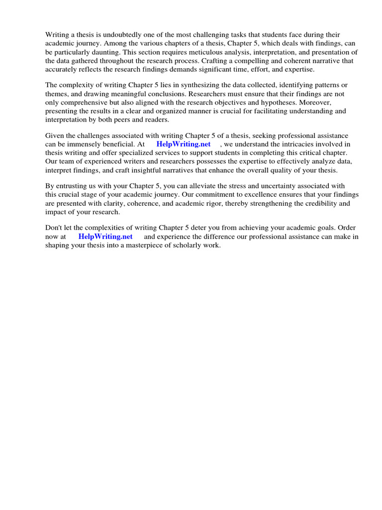 Thesis Chapter 5 Findings | PDF | Thesis | Qualitative Research