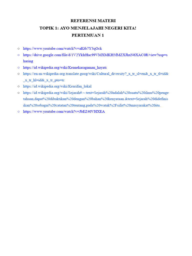 7803 Topik 1 Pertemuan 1 Ayo Menjelajahi Negeri Kita Referensi Materi ...