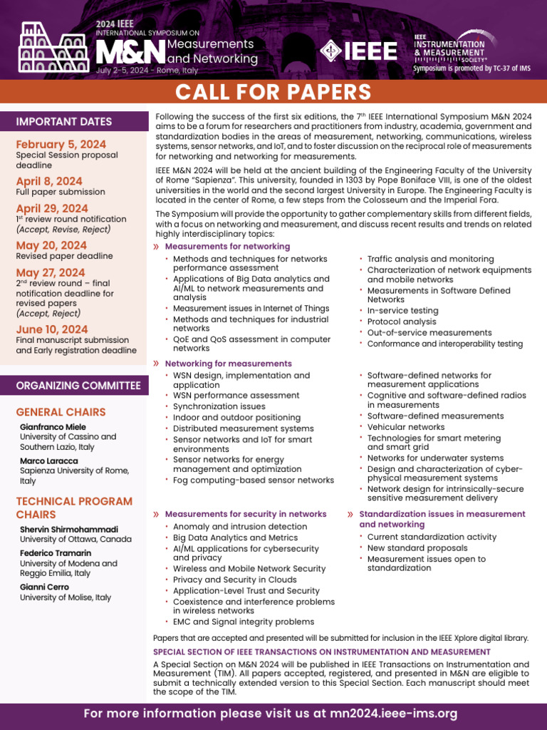 Call For Papers IEEE M&N 2024 | Download Free PDF | Wireless Sensor ...