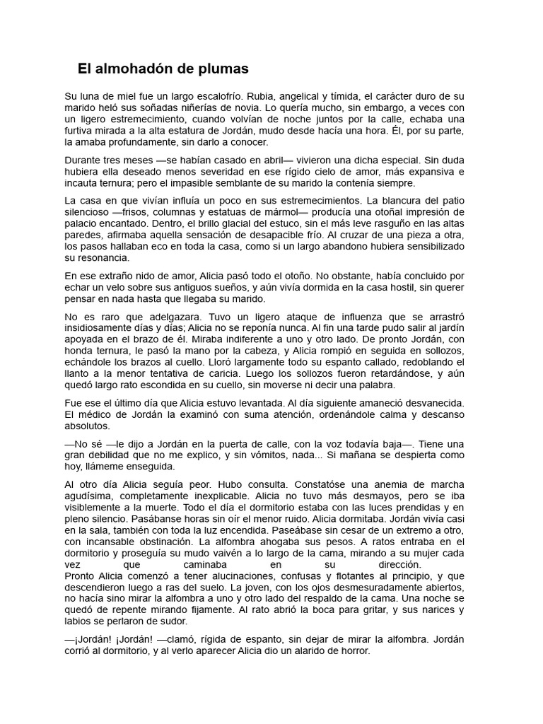 El Almohadón de Plumas | PDF