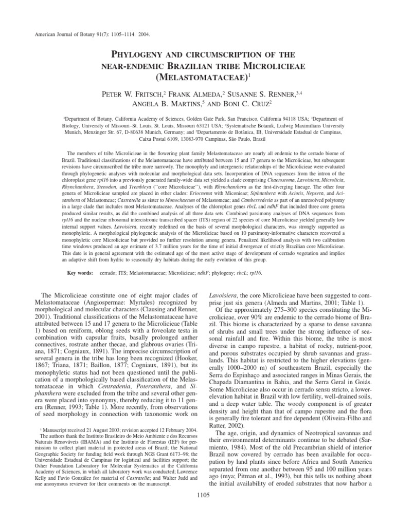 American J of Botany - 2004 - Fritsch - Phylogeny and Circumscription ...