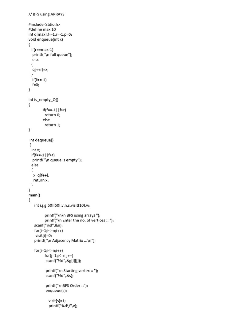Lab-3 - DFS and BFS | PDF