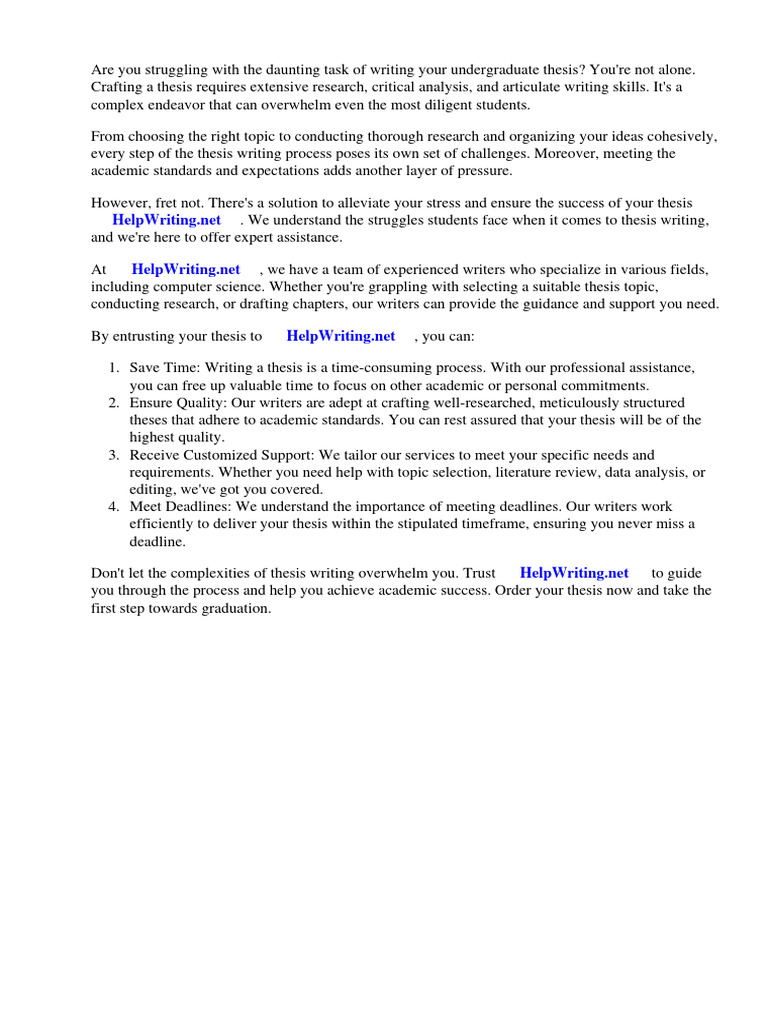 Cs Undergraduate Thesis Topics | PDF | Thesis | Essays