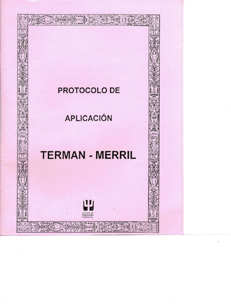 Cuadernillo de Aplicación Terman Merril - Compressed | PDF