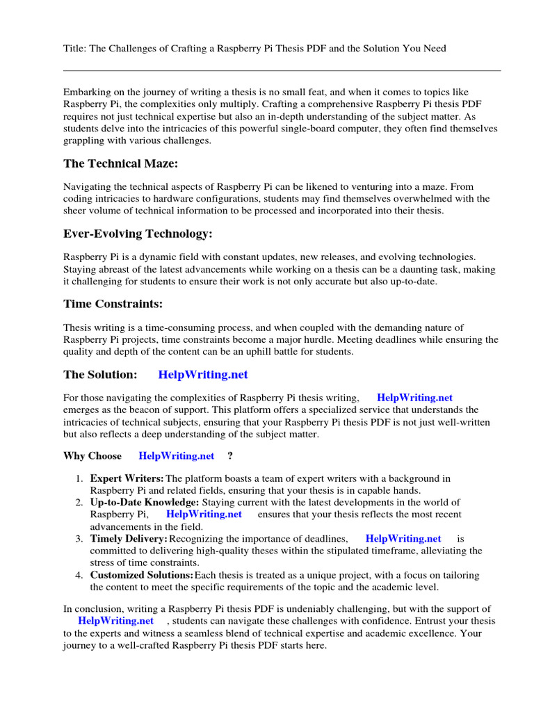 Raspberry Pi Thesis PDF | PDF | Raspberry Pi | Computing