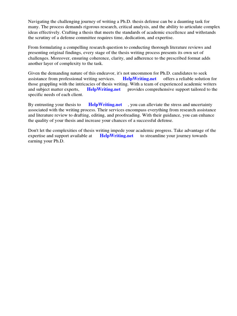Ph.D. Thesis Defense Guide | PDF | Thesis | Doctor Of Philosophy