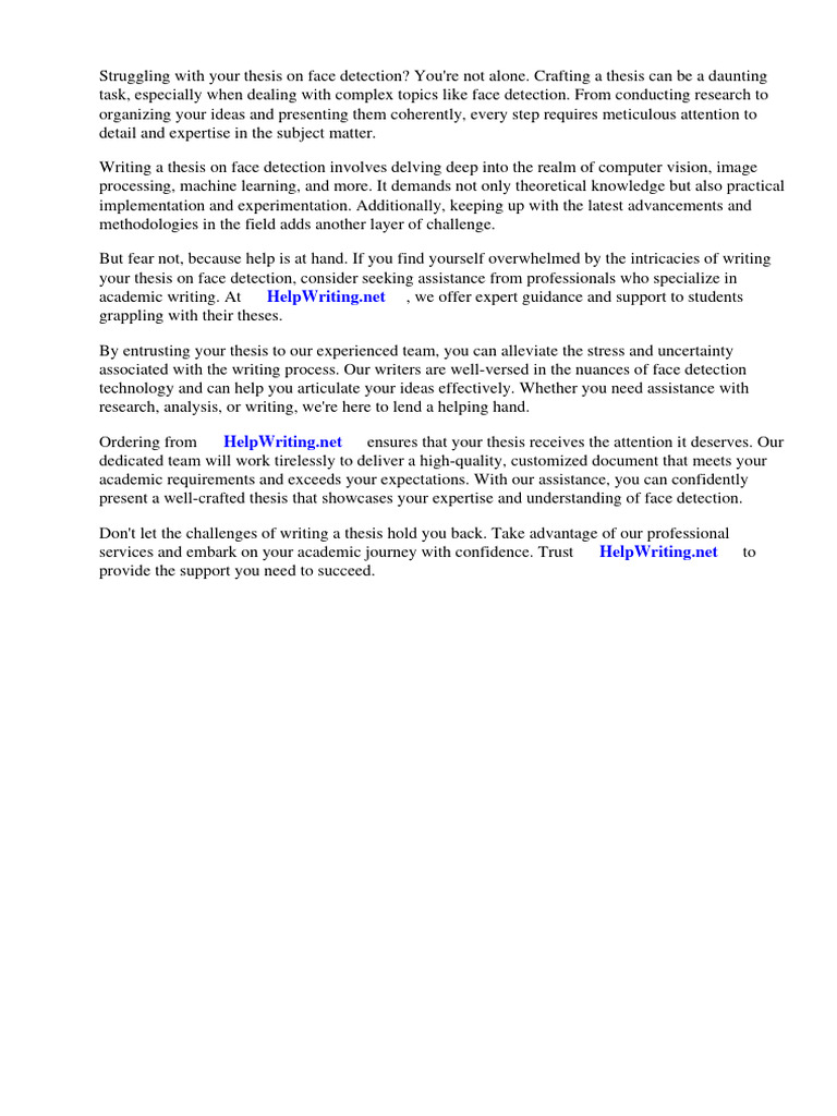 Thesis On Face Detection | PDF