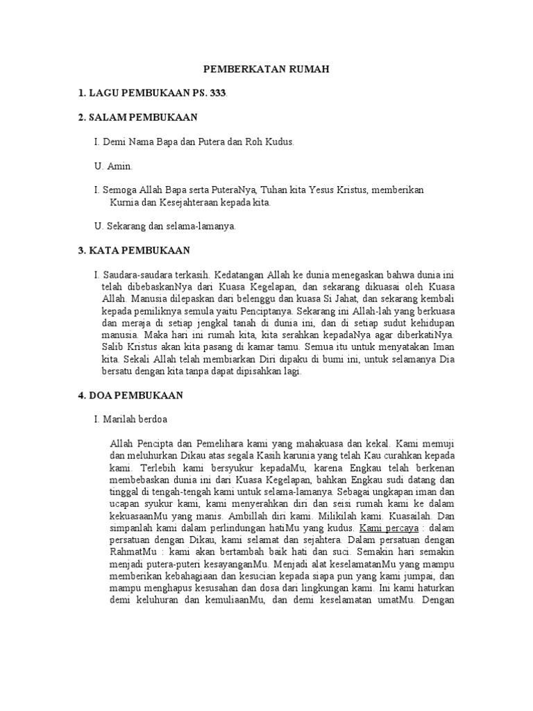 Panduan Pemberkatan Rumah Katolik | PDF | Agama & Spiritualitas