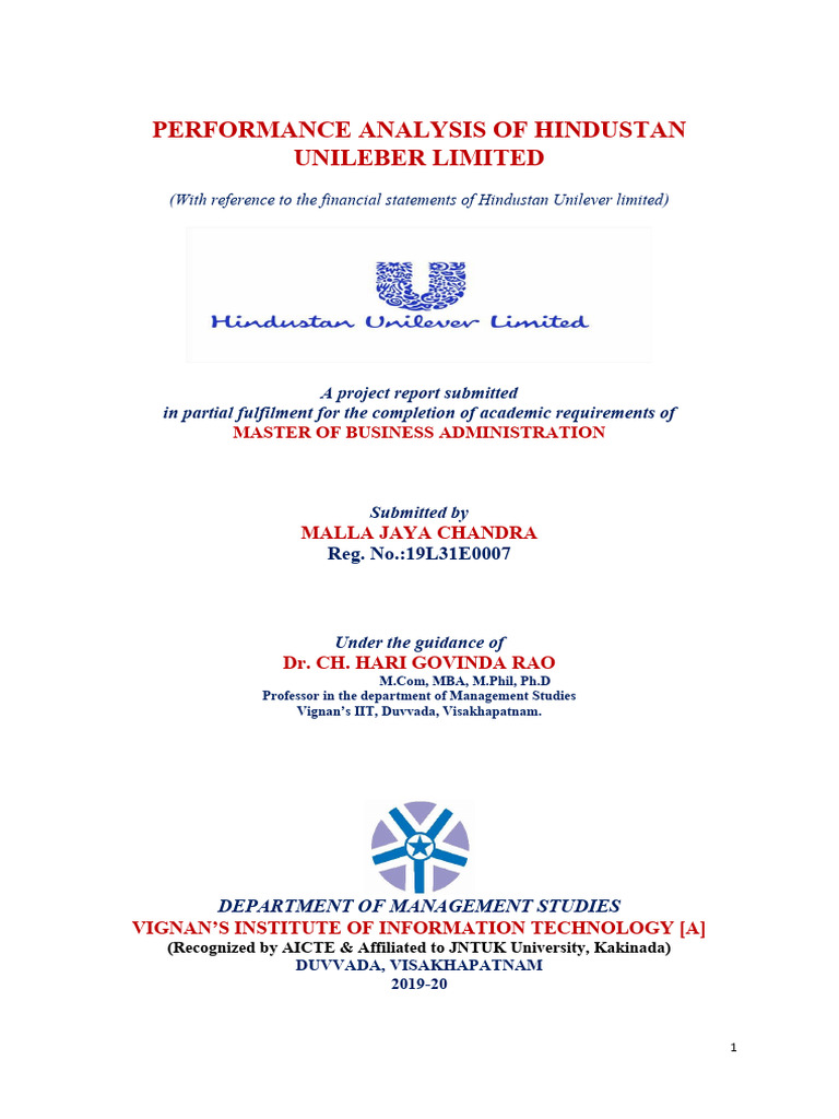 Hindustan Unilever Financial Performance Analysis | PDF | Business ...