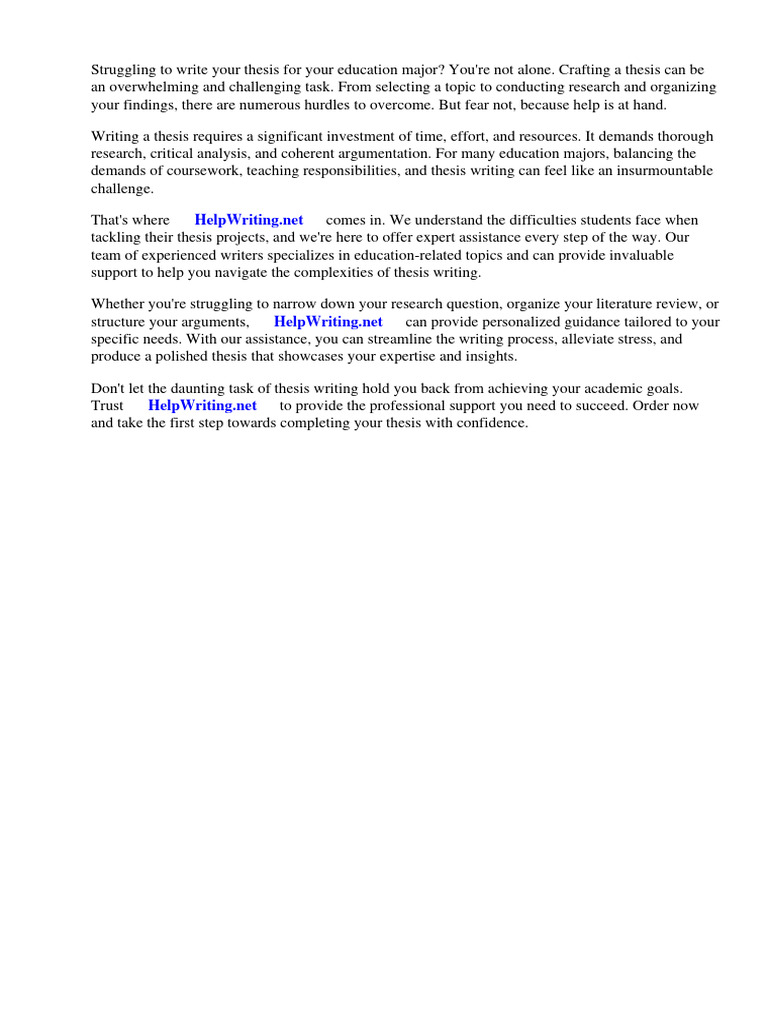 Thesis Ideas For Education Majors | PDF | Thesis | Essays