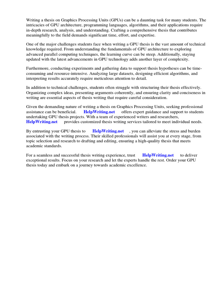 Graphics Processing Unit Thesis | PDF | Graphics Processing Unit | Central Processing Unit