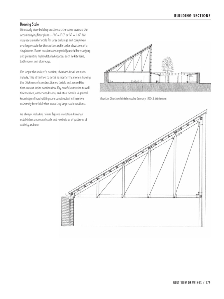 Building Section Drawing Techniques | PDF