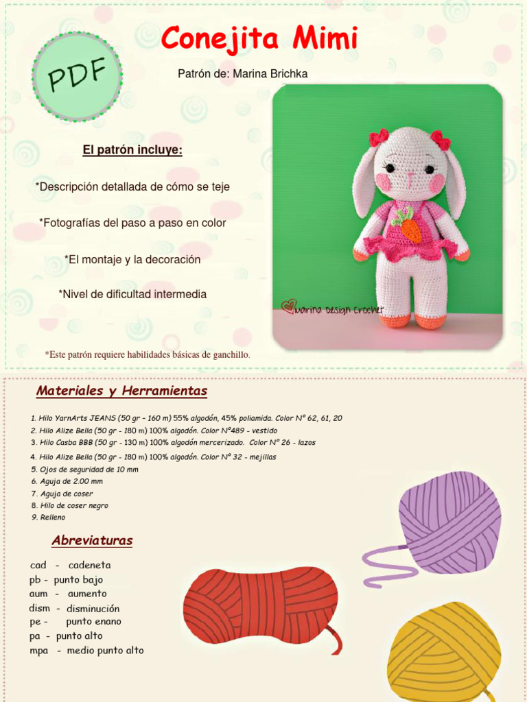 Coneja Mimi - Marina Brichka - Español | PDF | Textiles