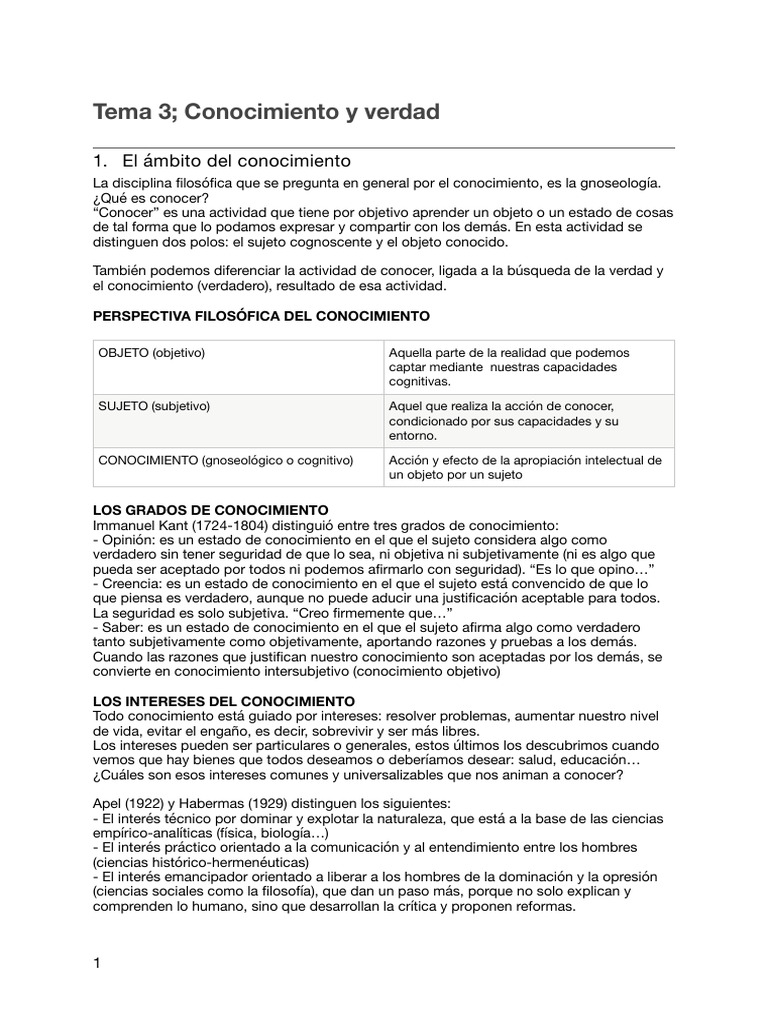 Conocimiento y Verdad | Descargar gratis PDF | Verdad | Conocimiento