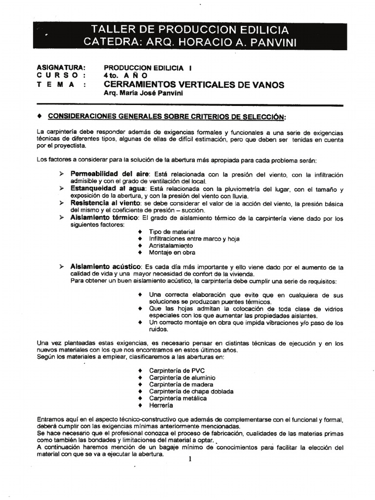 FICHA 04 - CERRAMIENTOS VERTICALES DE VANOS . | PDF