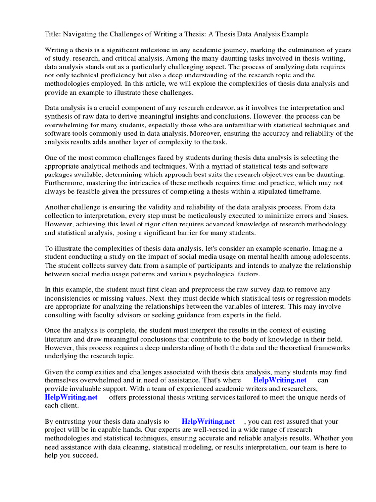 Thesis Data Analysis Example | PDF | Data Analysis | Statistics