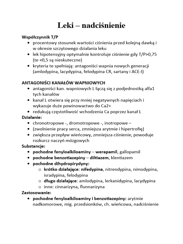 Leki - Nadciśnienie | PDF