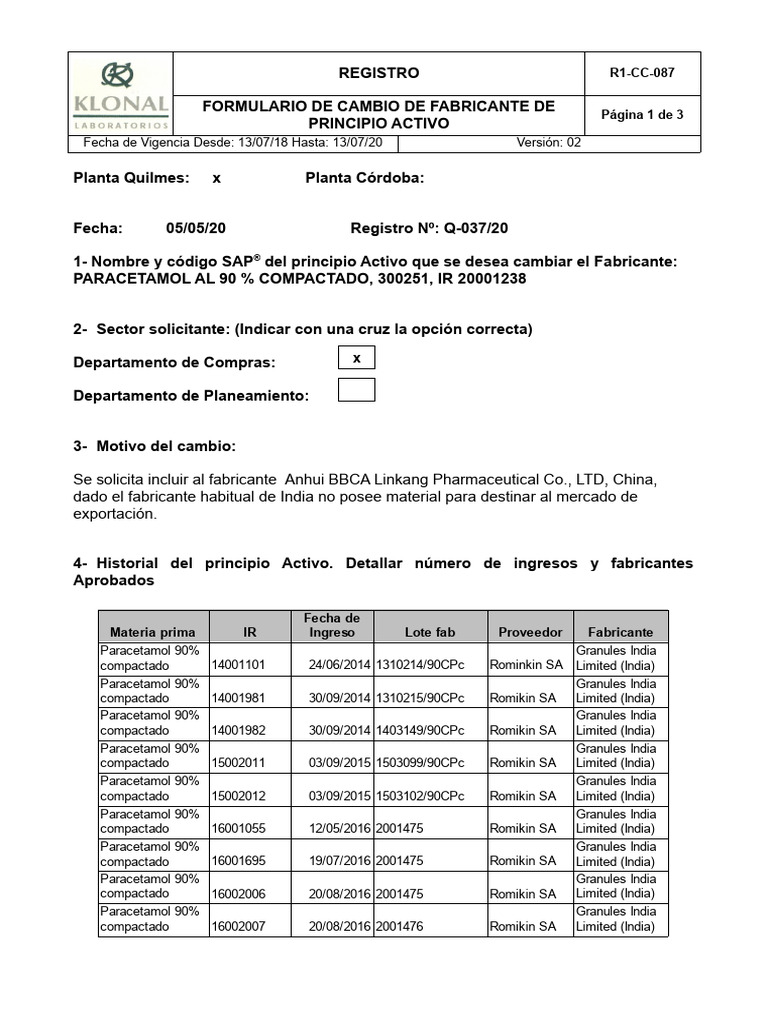 Q-037-20 Paracetamol DC 90 | PDF