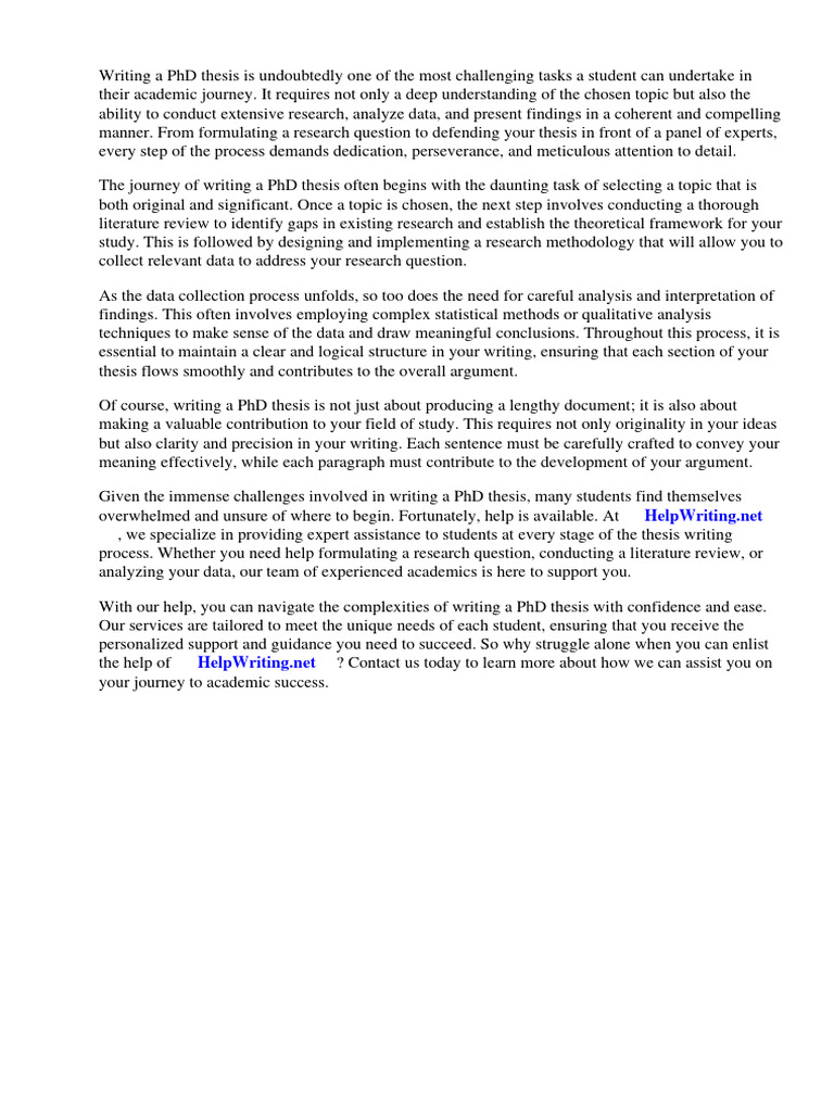 How To Write PHD Thesis PDF | Download Free PDF | Thesis | Methodology