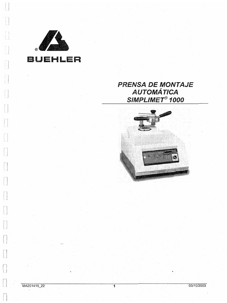 Buheler SIMPLIMET Manual | PDF