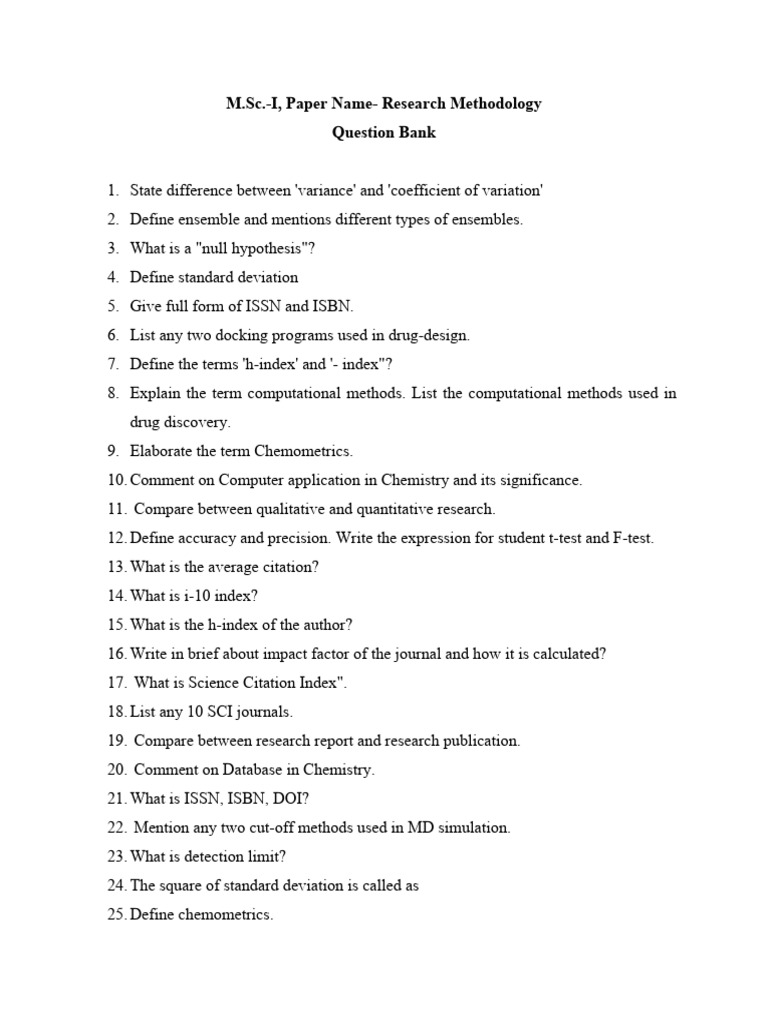 Question Bank 2 | PDF | Statistics | Applied Mathematics