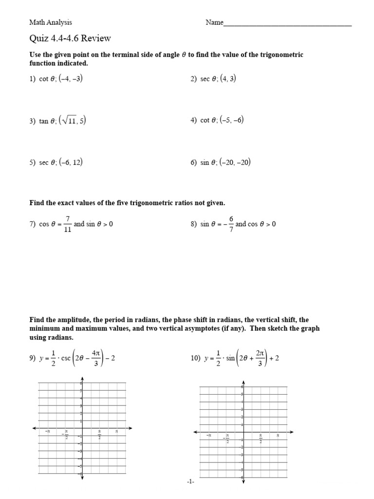Amplitude, Period, Phase Shift Analysis | PDF | Teaching Methods ...