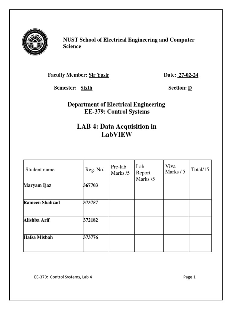 Control Systems Lab 04 | PDF