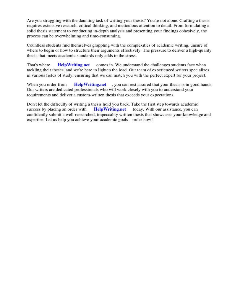 Thesis Answers | PDF