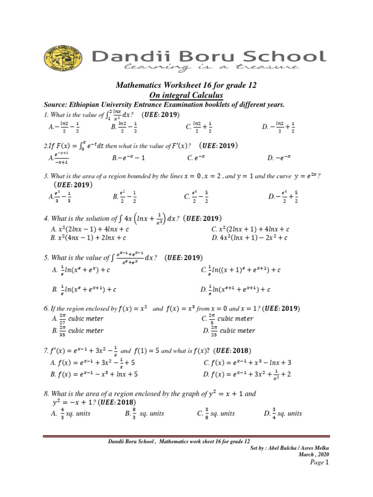 Grade 12 Math WS 16 | PDF Grade 12 Math WS 16 | PDF