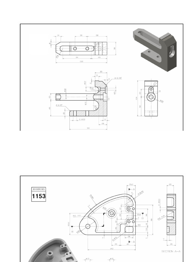 Curso de AutoCAD Vistas Ejer 1 | PDF