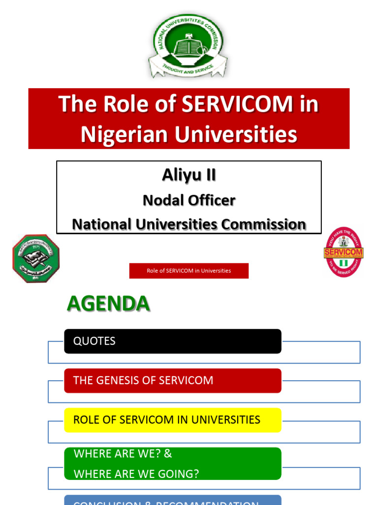 The Role of SERVICOM in Universities UDUS | PDF | Nigeria | Innovation