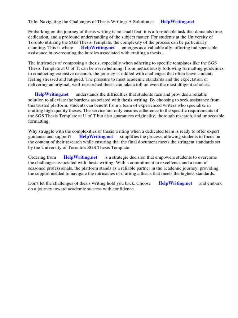 Sgs Thesis Template Utoronto | PDF | Thesis | Factor Analysis