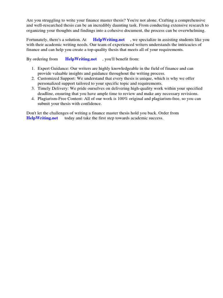 Finance Master Thesis PDF | Download Free PDF | Valuation (Finance ...