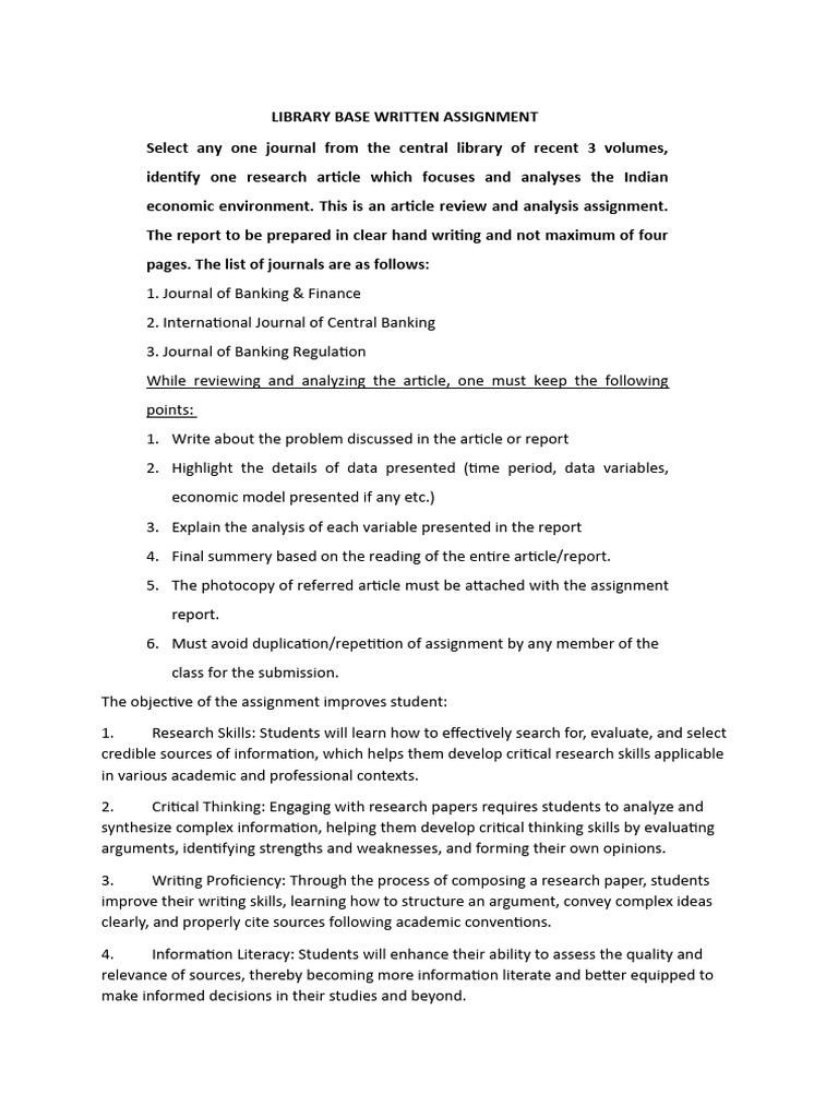 Indian Economic Article Review Assignment | PDF | Critical Thinking ...