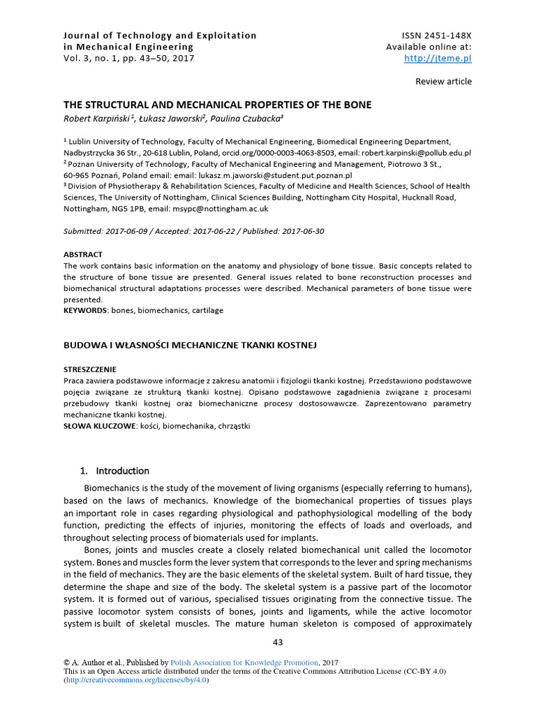 The Structural and Mechanical Prope | PDF | Bone | Strength Of Materials