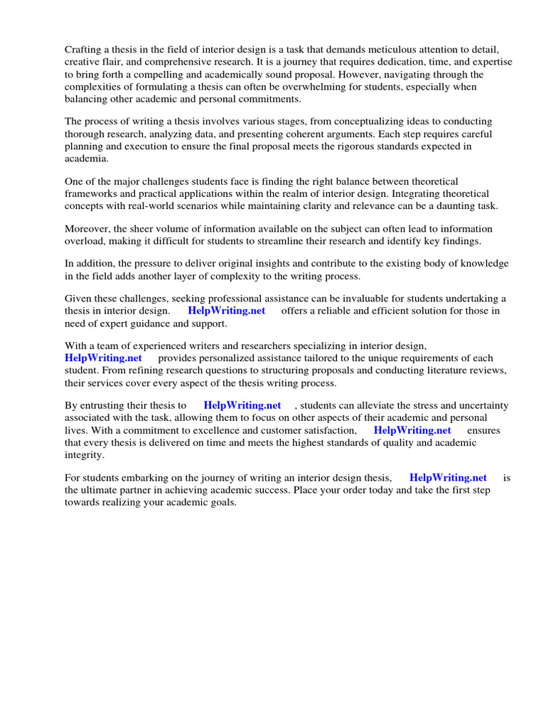 Interior Design Thesis Proposal | PDF